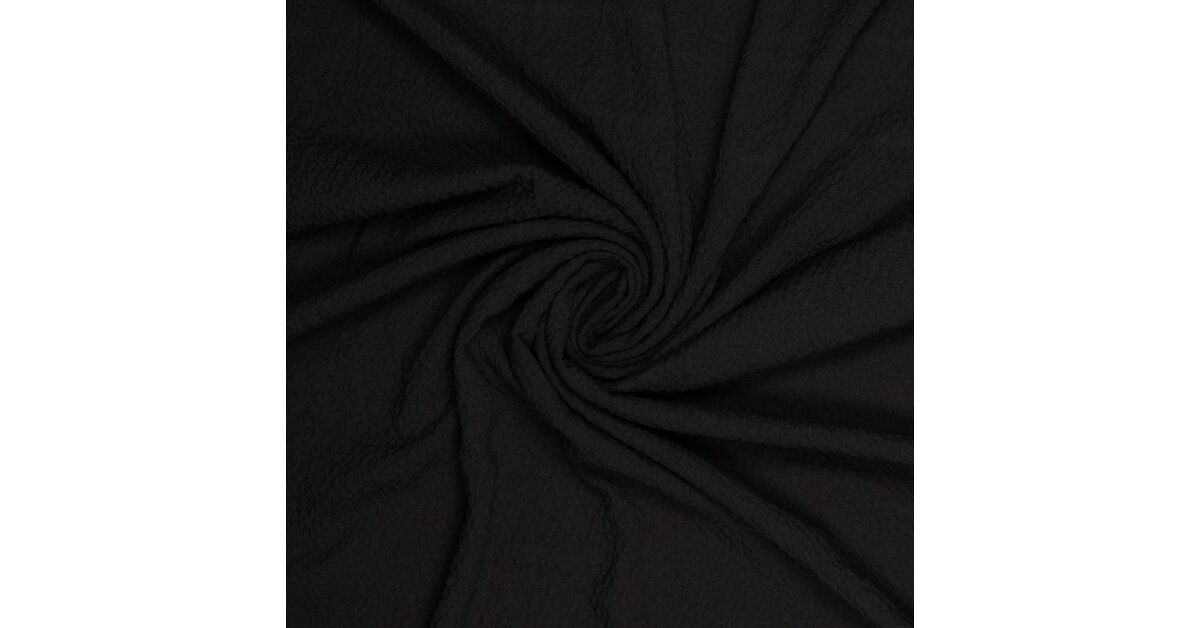 Viscose fabric black with structure | FabricsHouse.com
