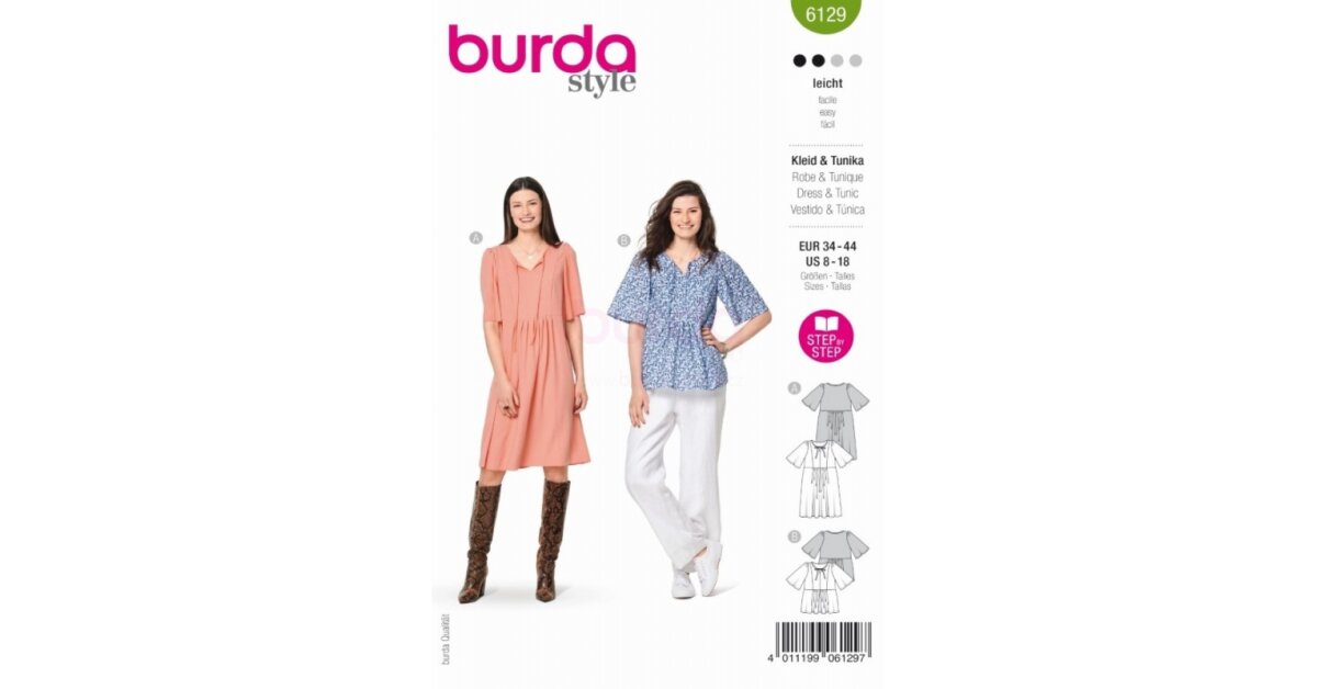 Burda fashion sewing pattern 6129 | FabricsHouse.com