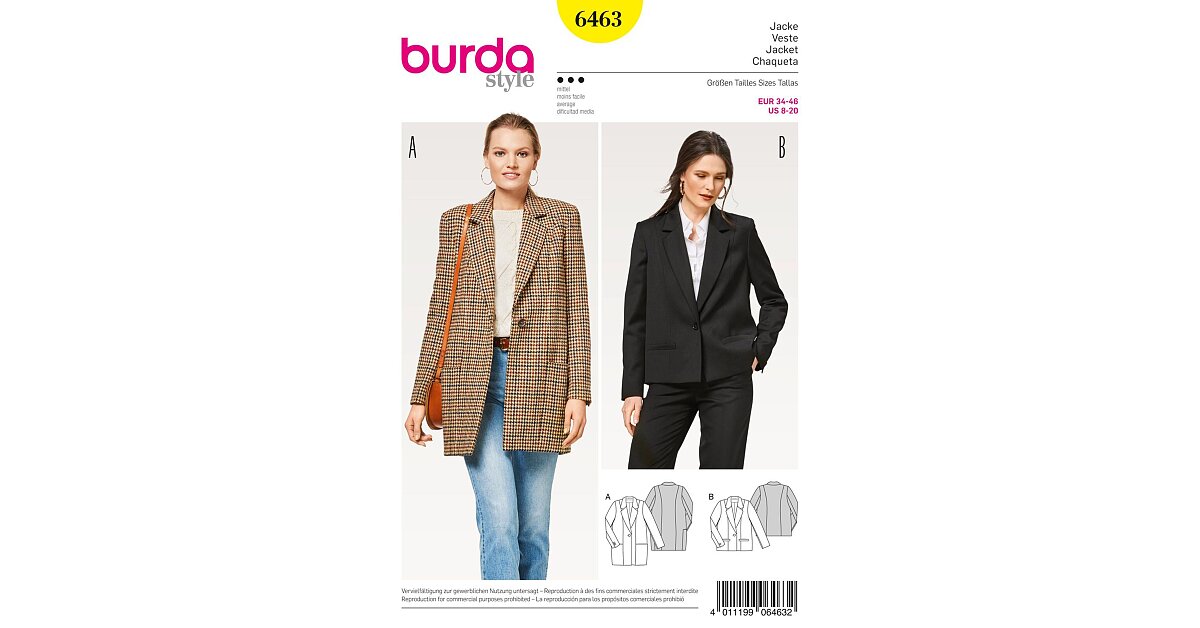 Burda módní střih 6463 | DůmLátek.cz - látky, metráž, galanterie