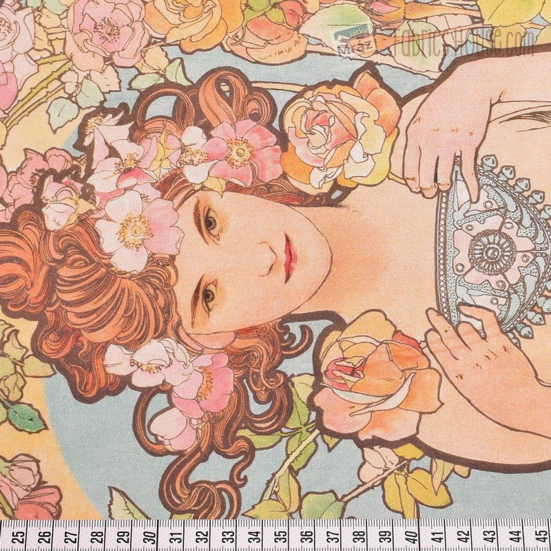 Cotton collection Alphonse Mucha - panel | FabricsHouse.com