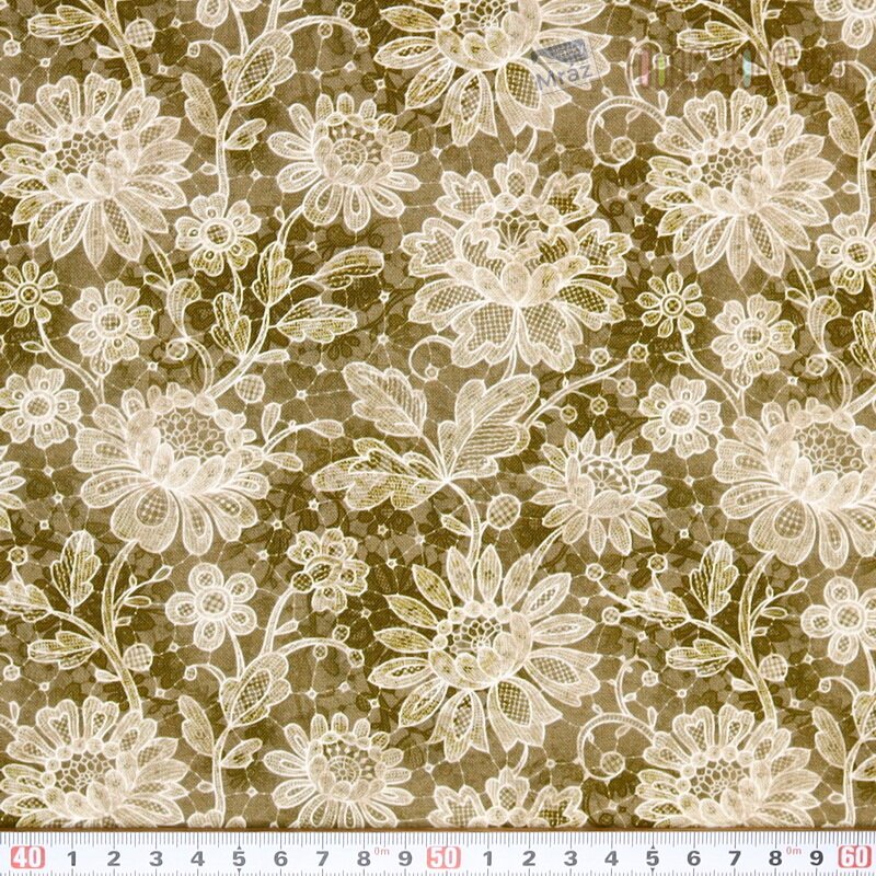 Cotton of the Modern Lace collection with flowers | FabricsHouse.com
